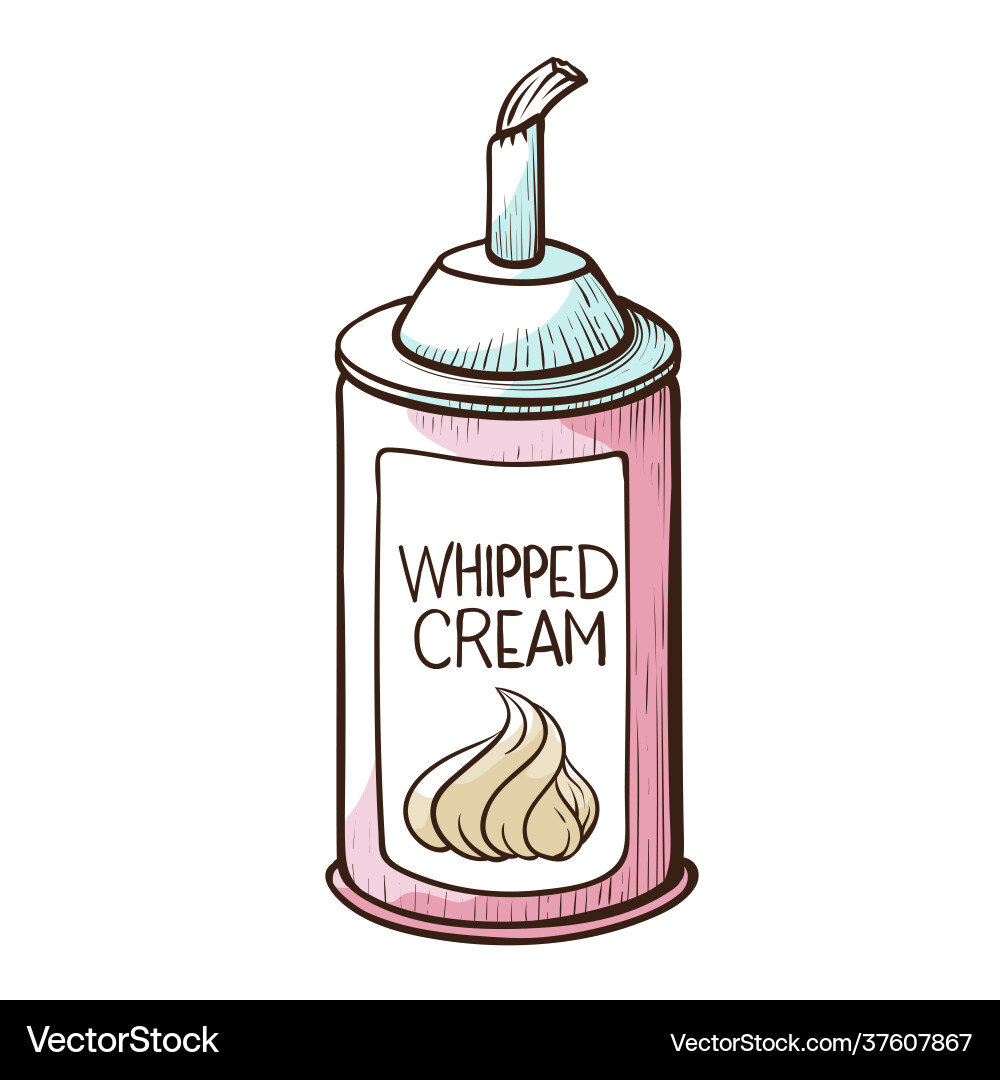 Whipped Cream Aerosol Can Royalty Free Vector Image