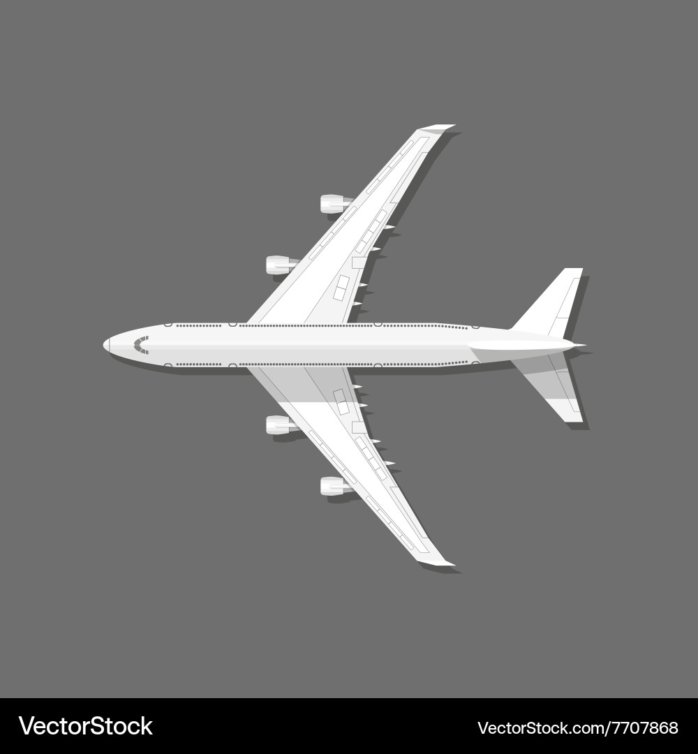 Airplane top view Royalty Free Vector Image - VectorStock