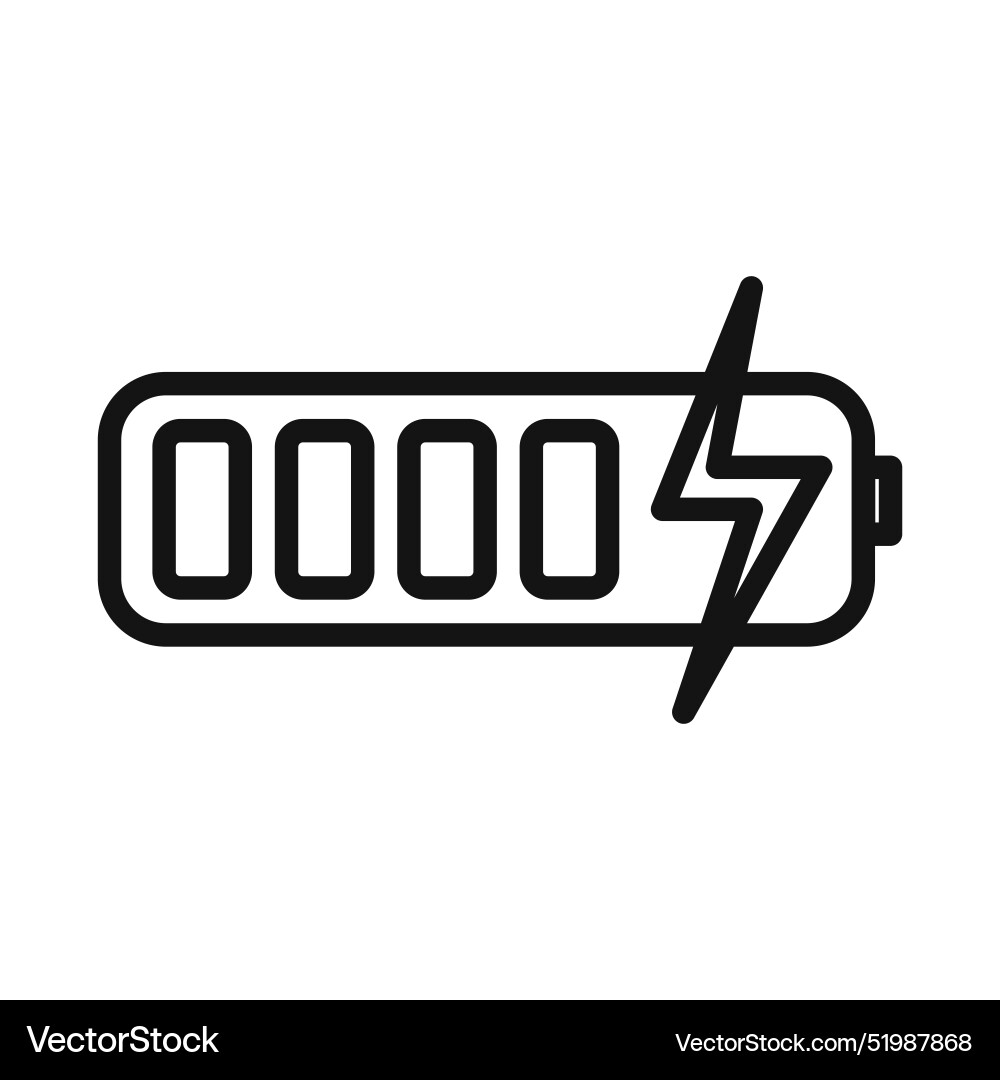 Battery fast charge icon mark in filled style Vector Image
