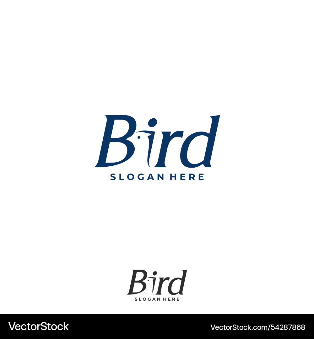 Bird letter logo icon with negative space Vector Image