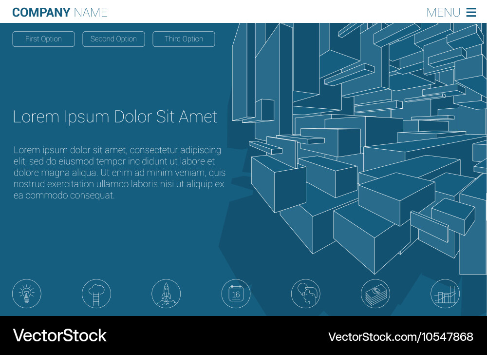 Blue presentation mock up Royalty Free Vector Image