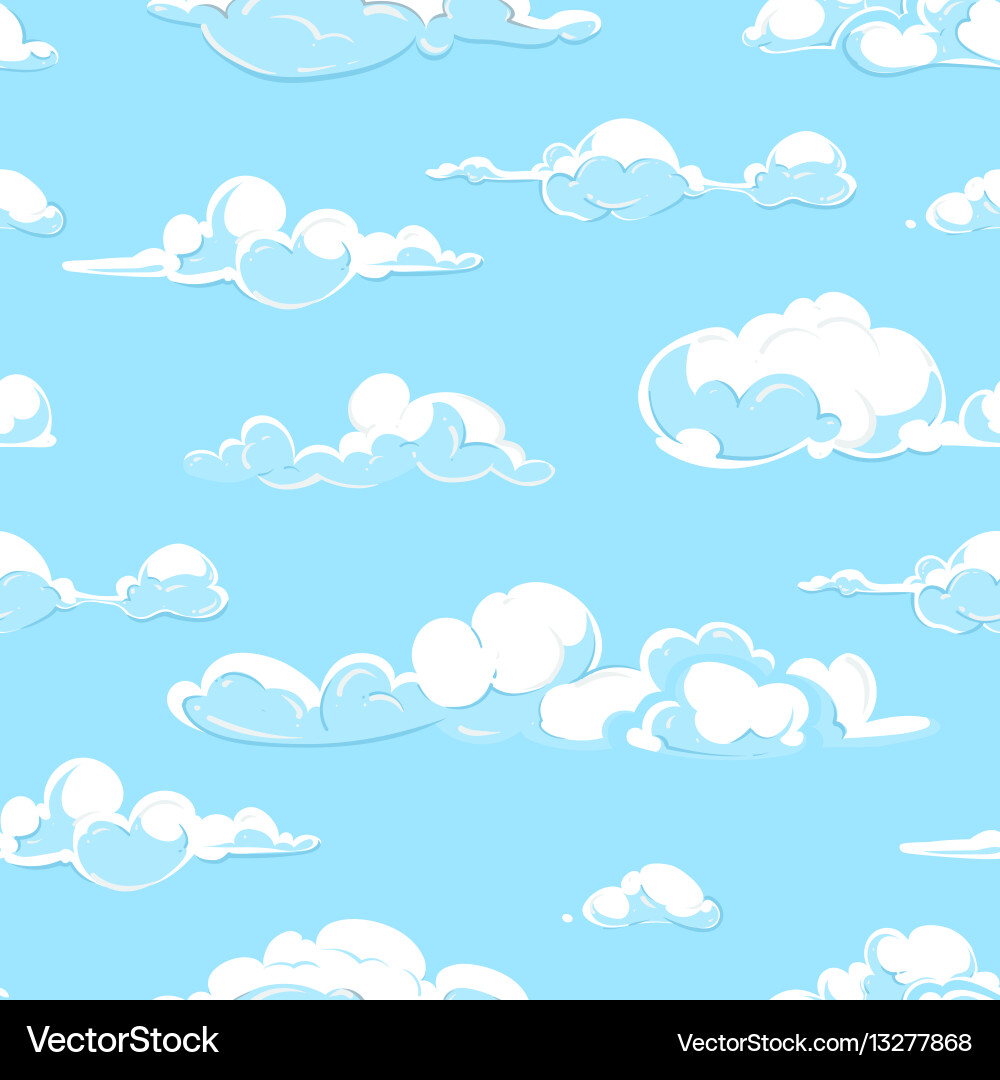 Cartoon clouds weather seamless pattern Royalty Free Vector