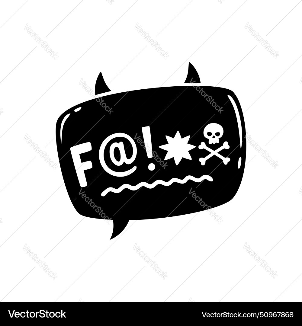Comic swear speech bubble hate angry curse talk Vector Image