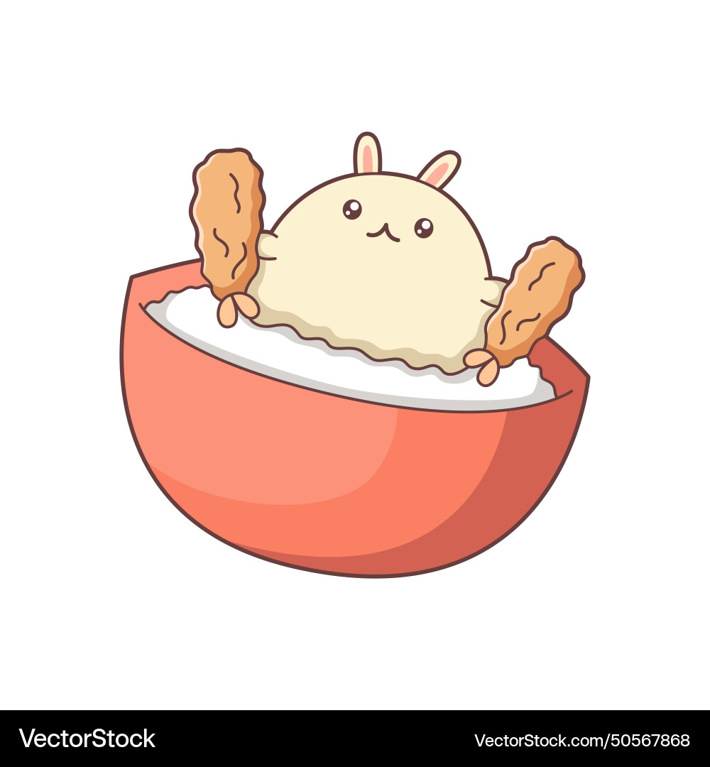 Cute japanese food character design Royalty Free Vector