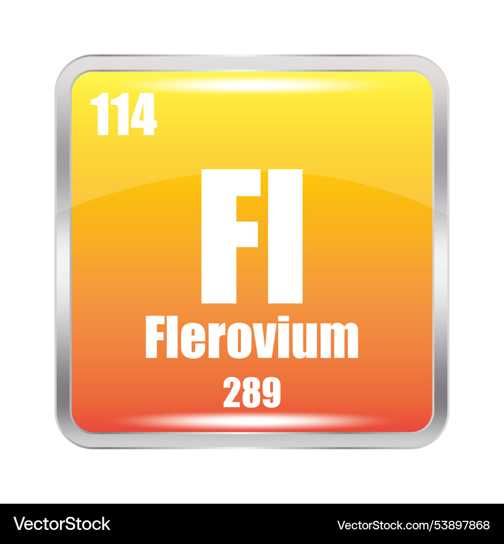 Flerovium icon fl chemical element atomic number Vector Image