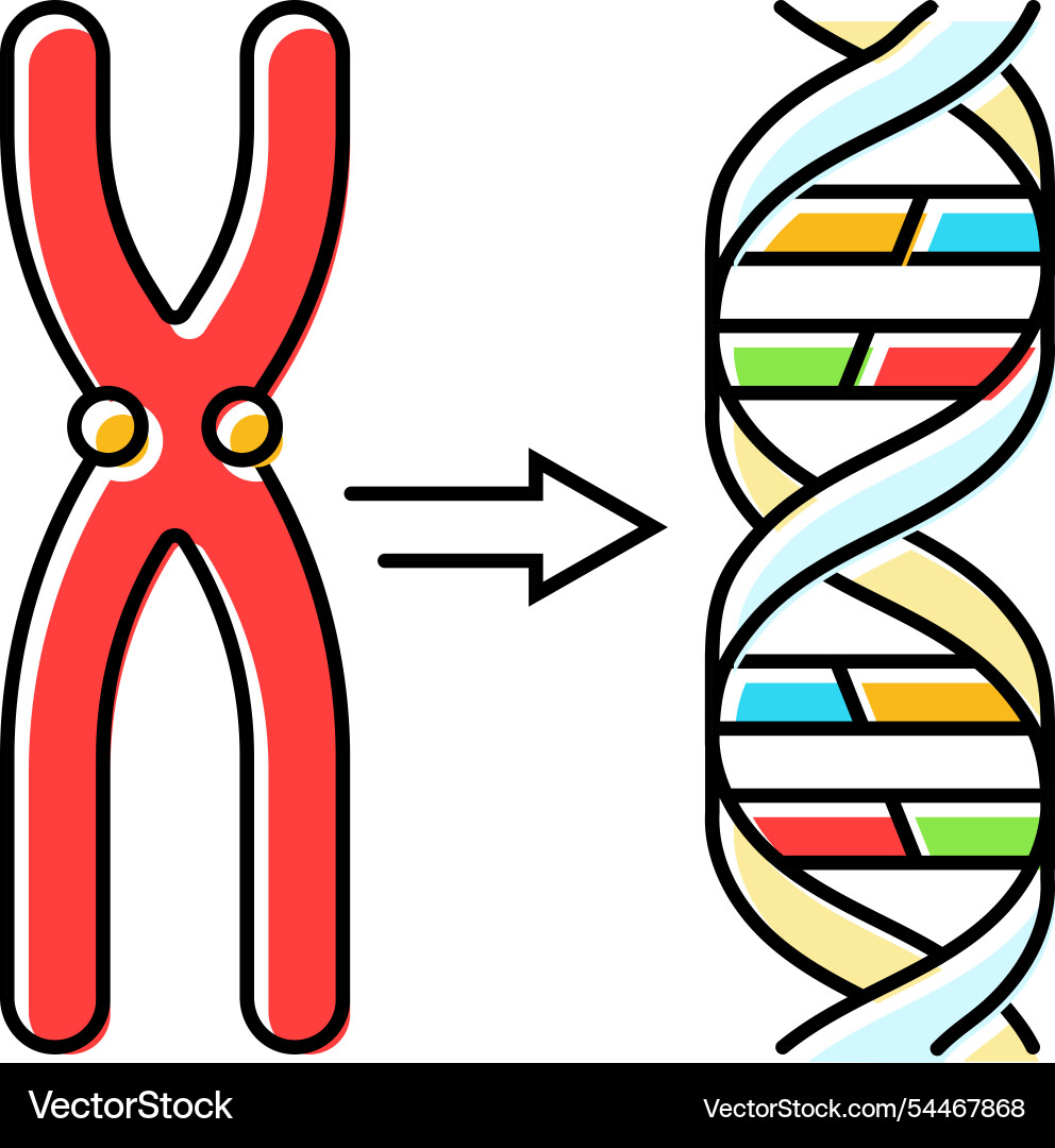 Gene genetic engineering color icon Royalty Free Vector