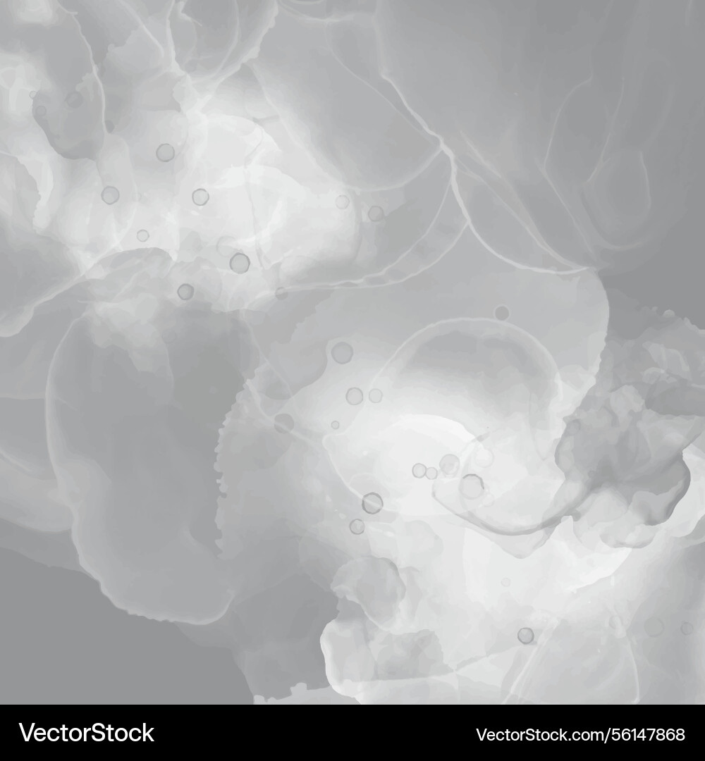 Hand painted alcohol ink background in grey Vector Image