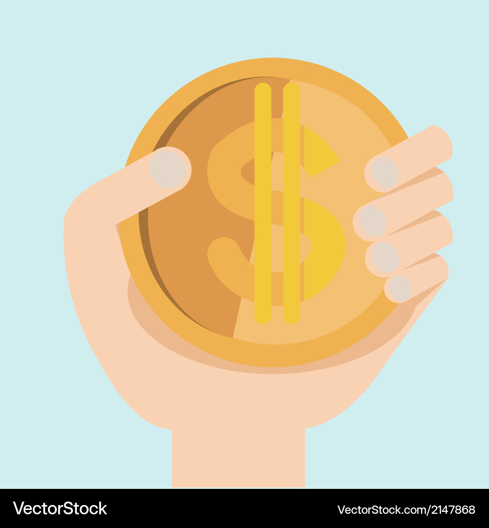 Hand with dollar money flat design Royalty Free Vector Image