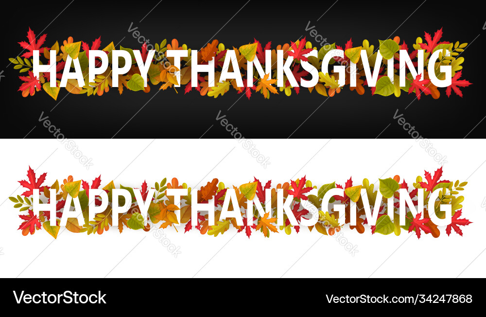 Happy thanksgiving horizontal banners Royalty Free Vector