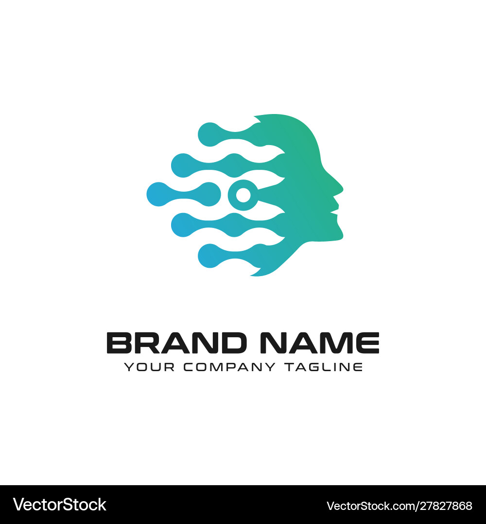 Human technology logo Royalty Free Vector Image