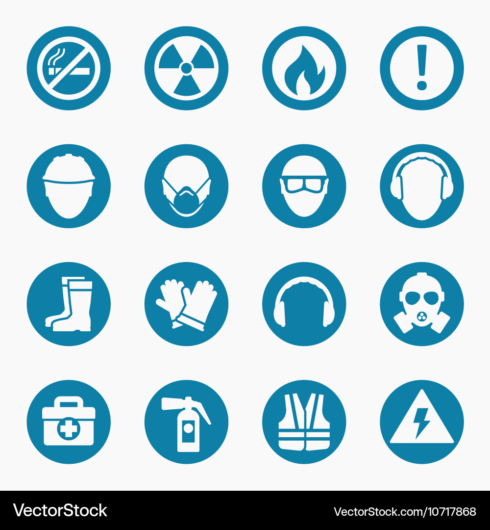 Occupational Safety & Health Icons Royalty Free Vector