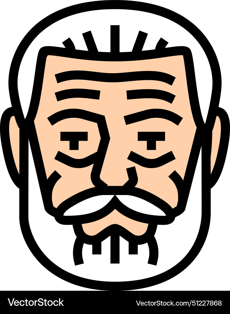 Old man avatar color icon Royalty Free Vector Image