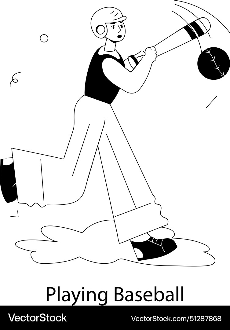 Playing baseball Royalty Free Vector Image - VectorStock