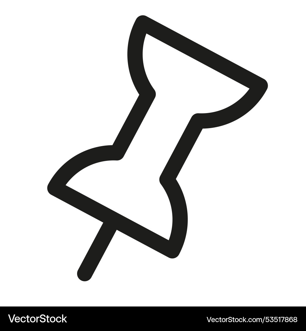 Pushpin icon simple thumbtack symbol minimal pin Vector Image
