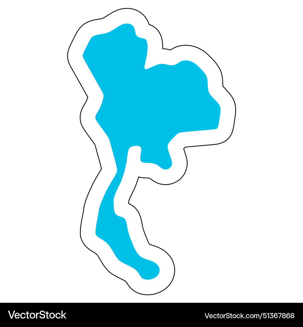 Thailand country map sticker Royalty Free Vector Image