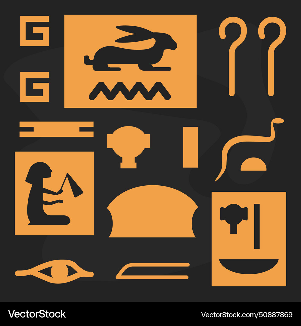 Ancient egyptian civilization hieroglyphs print Vector Image