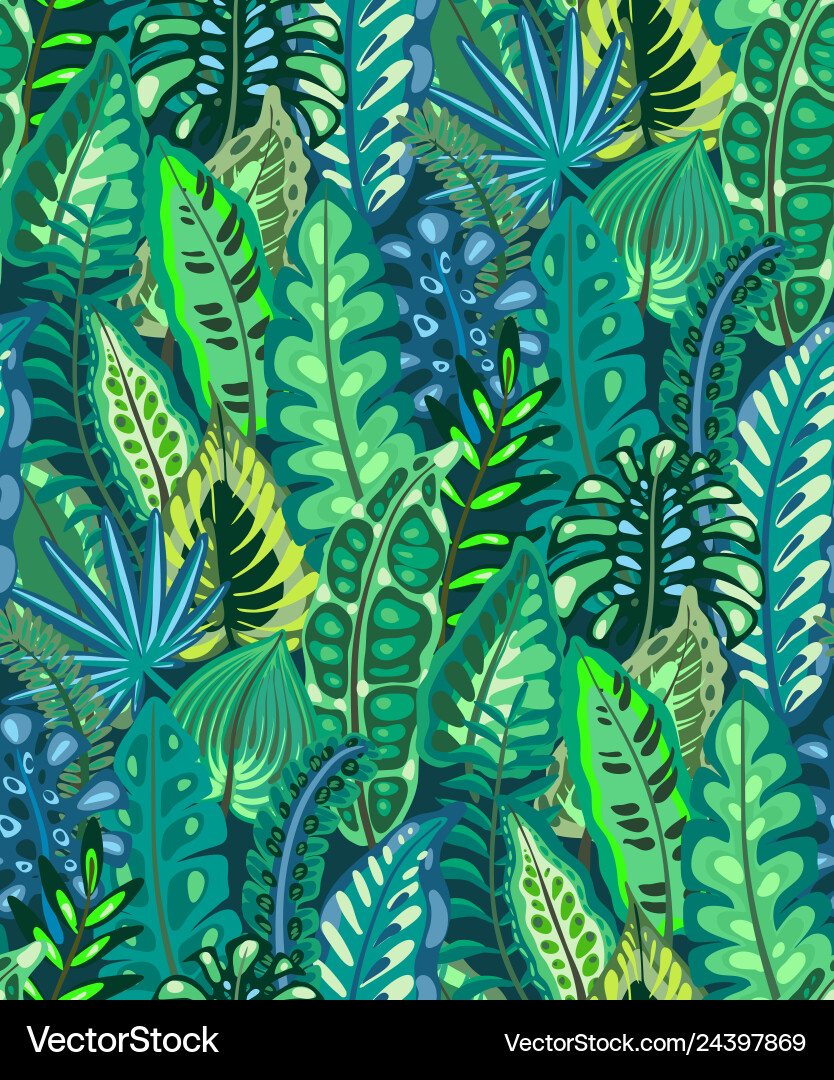 Beautiful seamless pattern with ropical jungle Vector Image