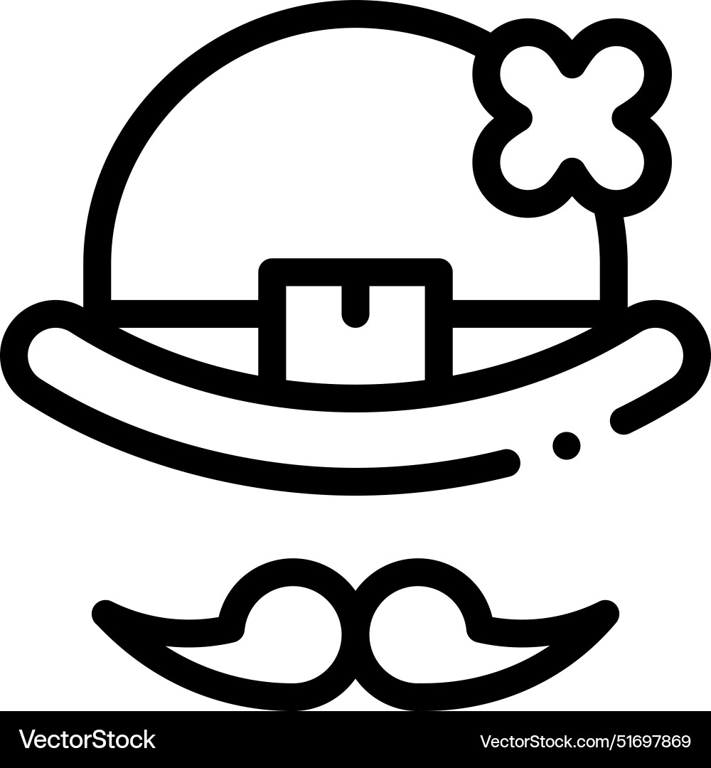 Bowler icon thin linear style design isolated Vector Image