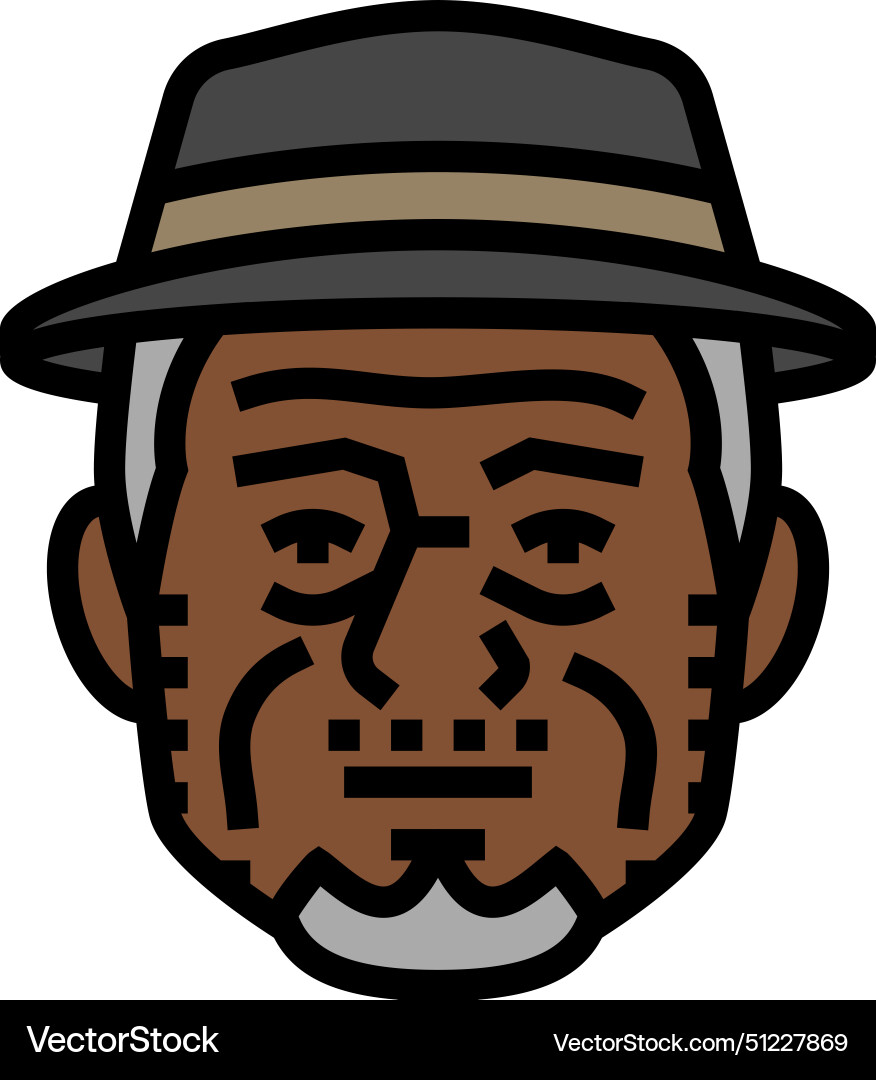 Elderly old man avatar color icon Royalty Free Vector Image