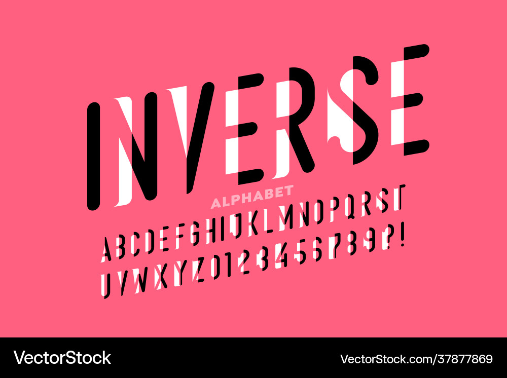 Inverse style font design alphabet letters Vector Image