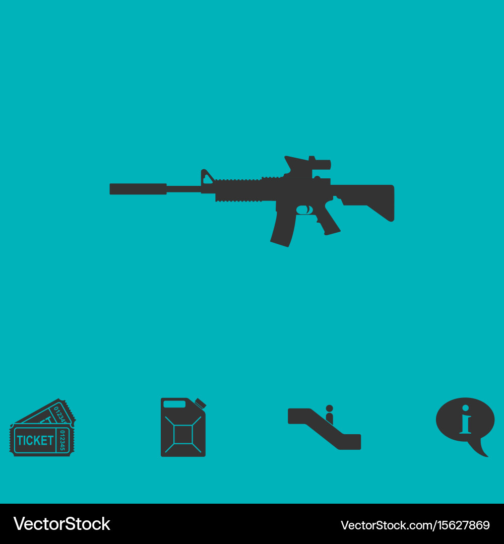 Modern Assault Rifle Icon Royalty Free Vector Image