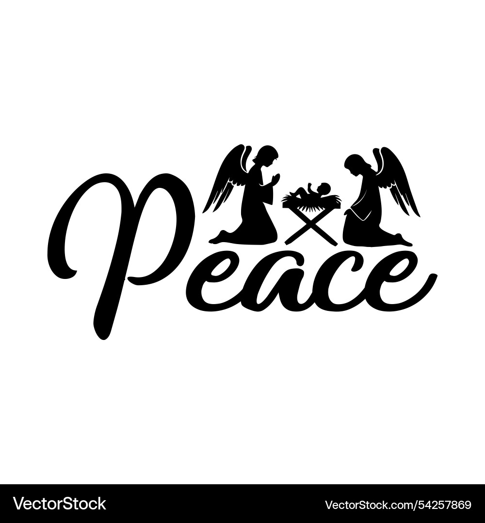Peace christian typography design Royalty Free Vector Image