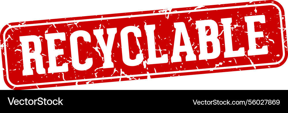 Recyclable rectangular sign recyclable stamp Vector Image