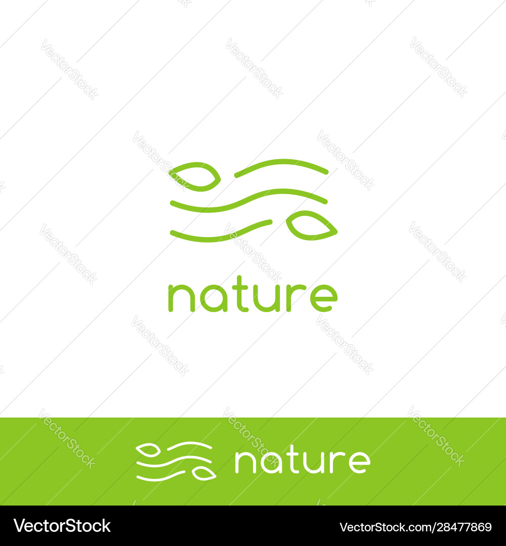 Simple clean air wind wave nature logo Royalty Free Vector