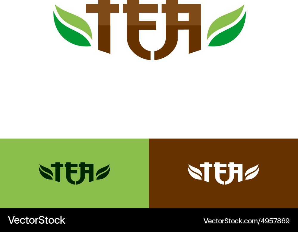 Tea text logo Royalty Free Vector Image - VectorStock