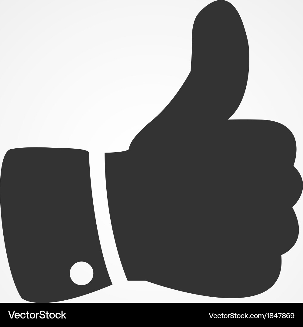 Thumbs Up Icon - Flat Style Royalty Free Vector Image