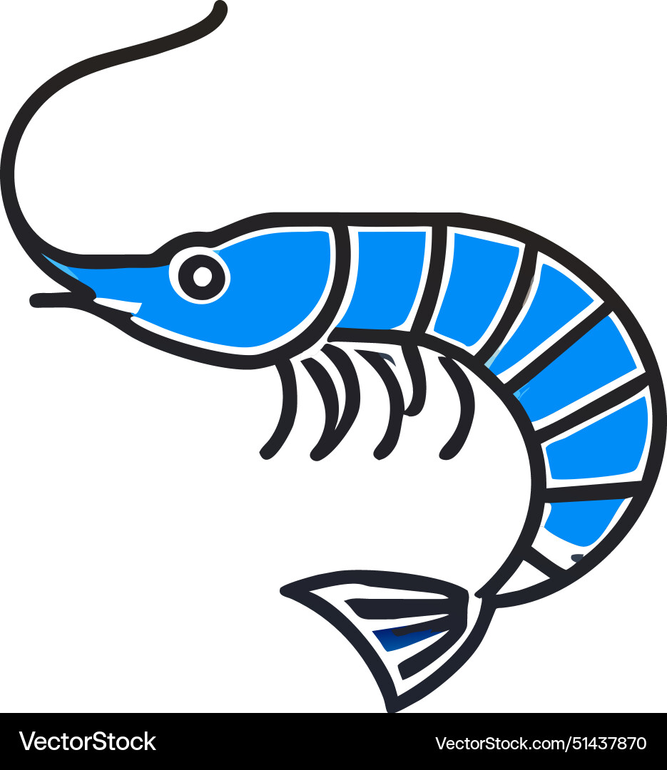 Alpheid shrimp prawn blue icon Royalty Free Vector Image