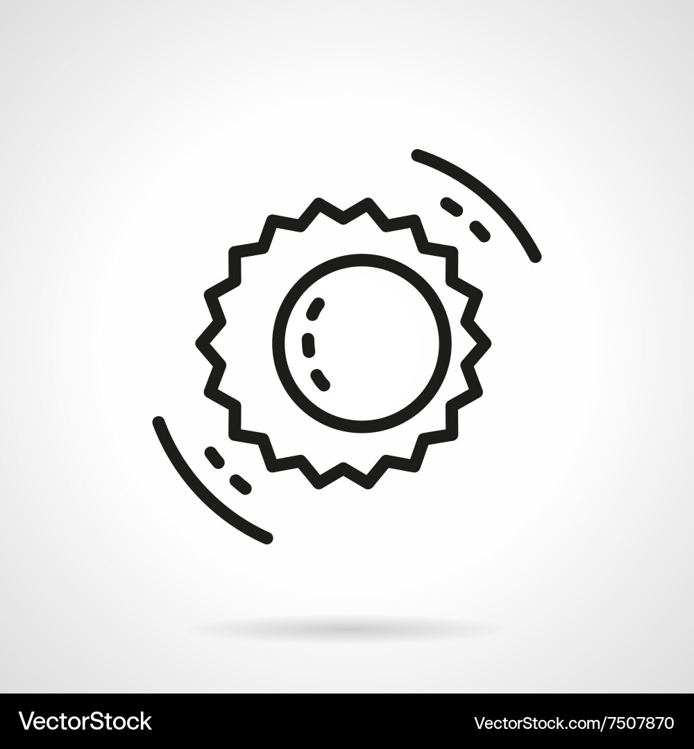 Black line solar eclipse symbol icon Royalty Free Vector