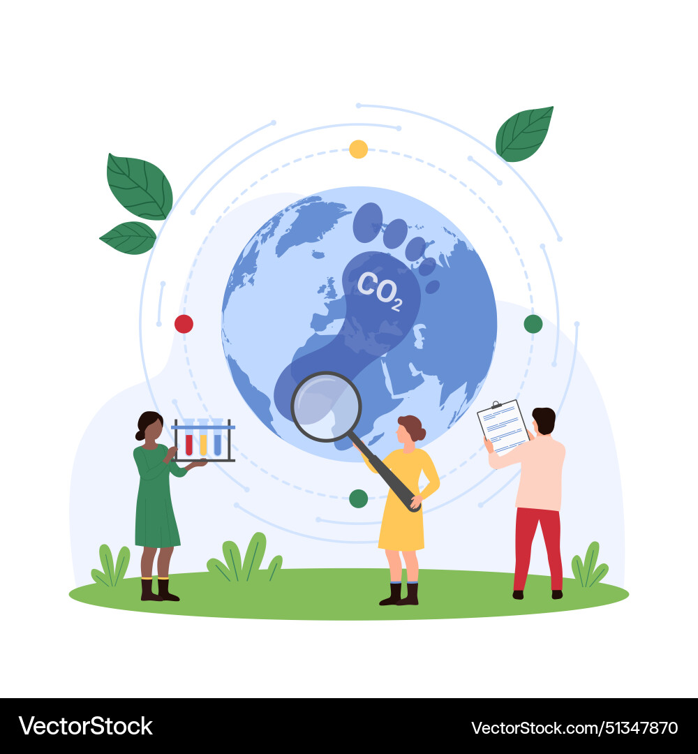 Carbon footprint impact analysis global Royalty Free Vector