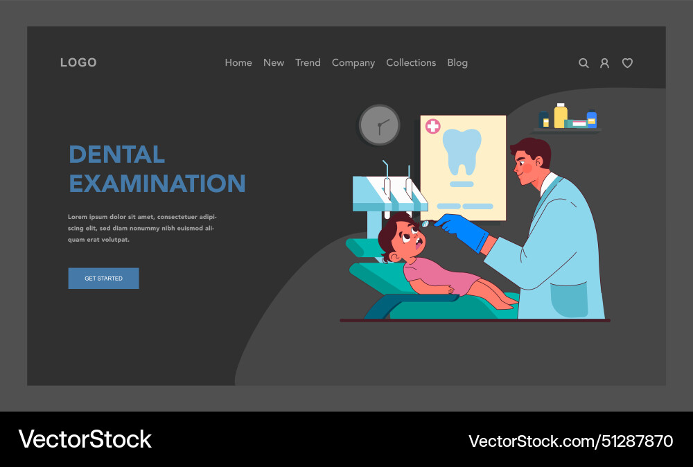 Child dental check up Royalty Free Vector Image