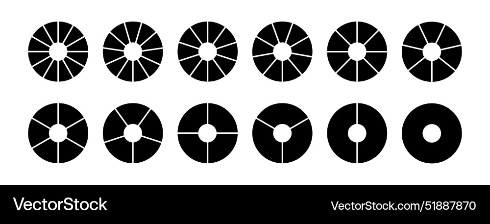 Circle division infographic icon set pie chart Vector Image Circle division infographic icon set pie chart Vector Image