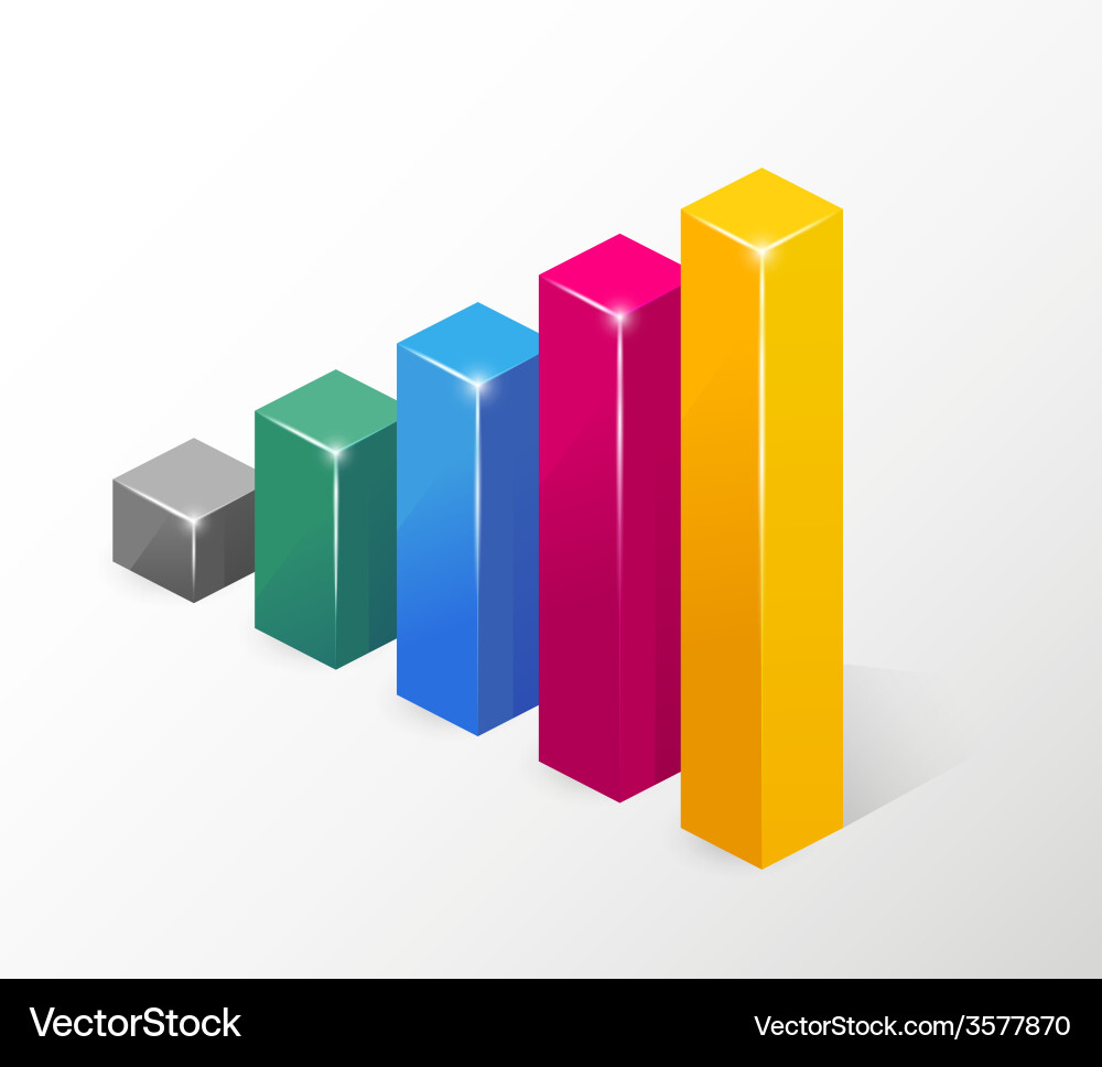 Colored bar chart isolated on white Royalty Free Vector