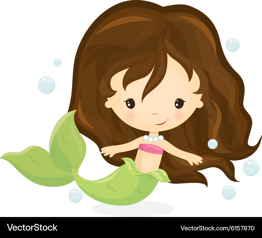 Cute mermaid girl Royalty Free Vector Image - VectorStock