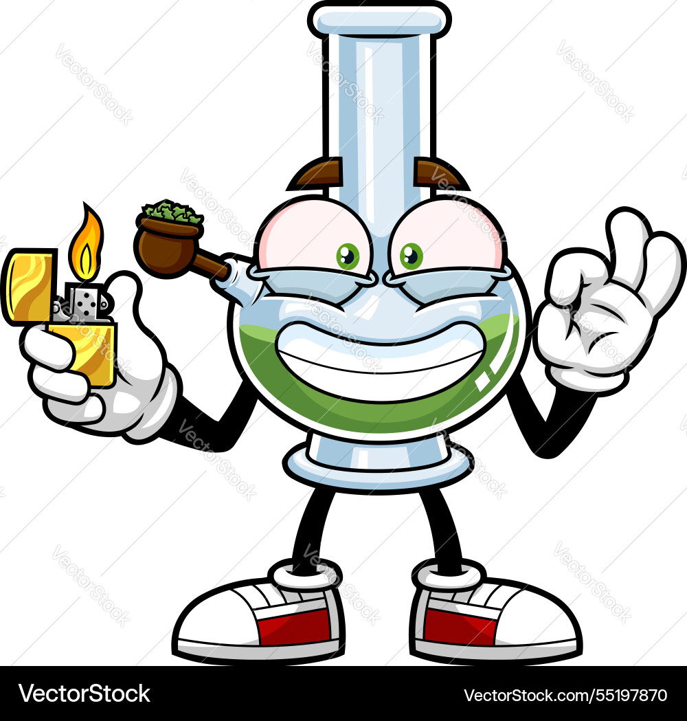 Marijuana bong cartoon character Royalty Free Vector Image