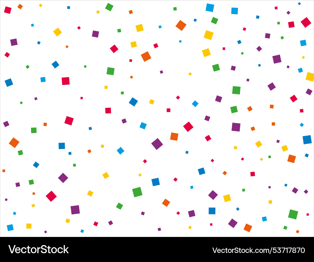 Rainbow squares confetti Royalty Free Vector Image