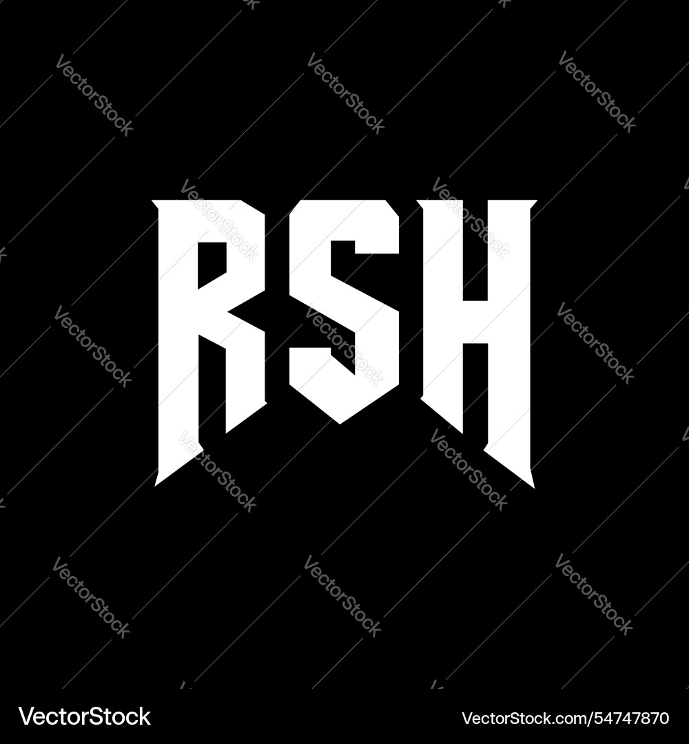 Rsh letter logo design for technology company Vector Image
