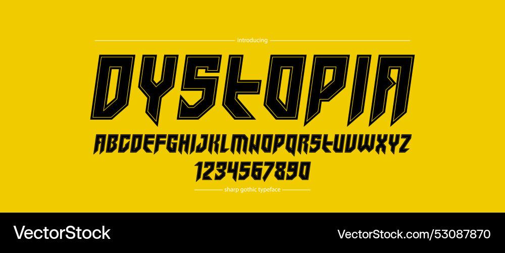 Sharp and bold gothic font for logo creation Vector Image