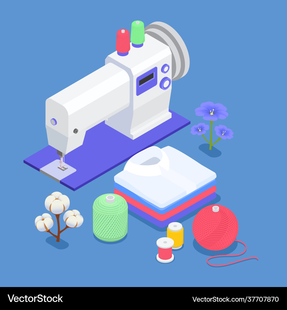 Textile mill isometric background Royalty Free Vector Image