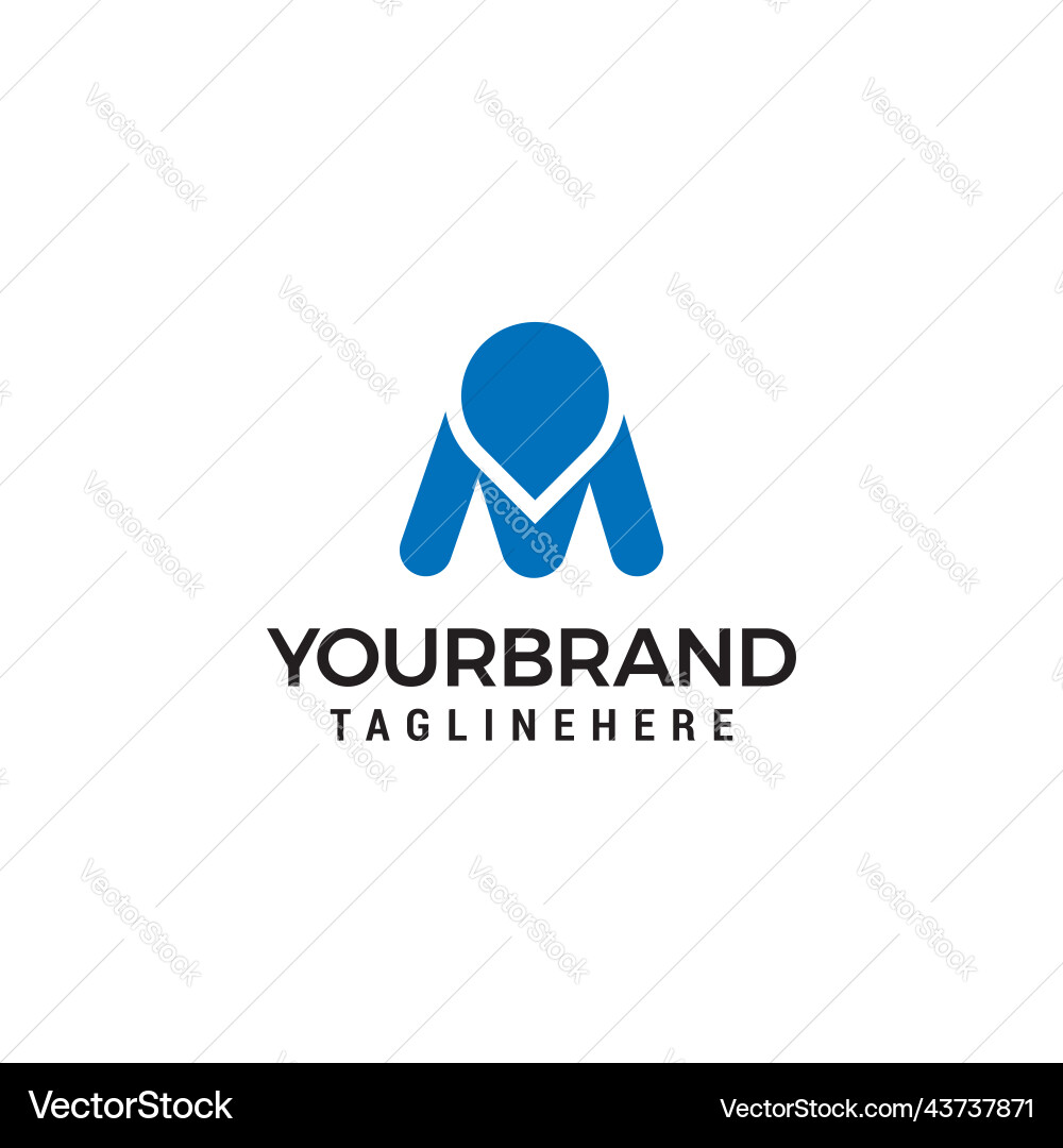 Buchstaben m Pin Standort Logo Design Template Vektorbild