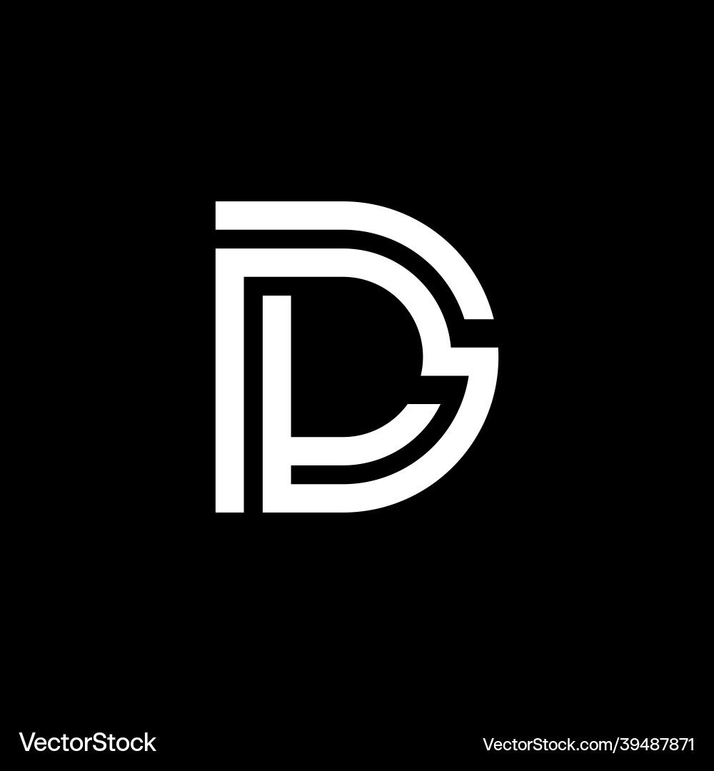 Double line alternative logo letter d Royalty Free Vector