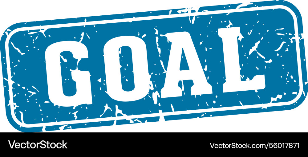 Goal rectangular sign goal stamp Royalty Free Vector Image