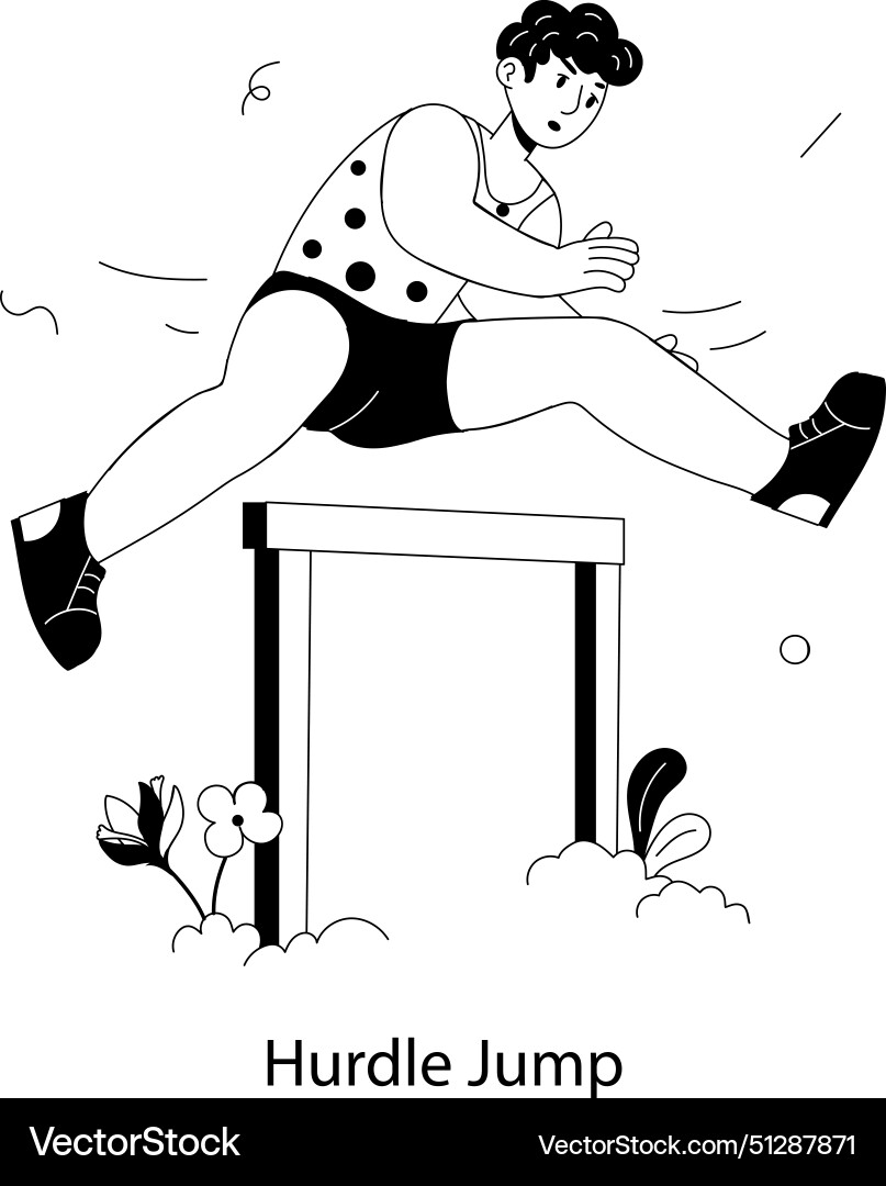 Hurdle jump Royalty Free Vector Image - VectorStock