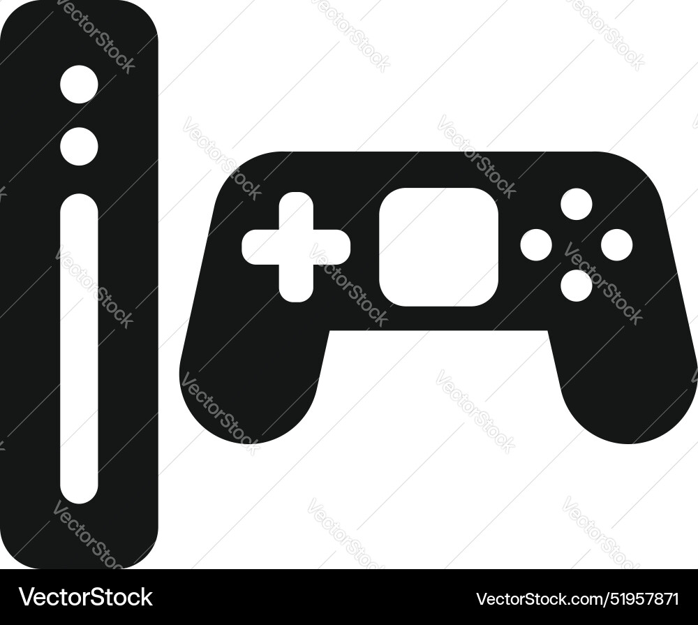 Modern game console with wireless controller icon Vector Image