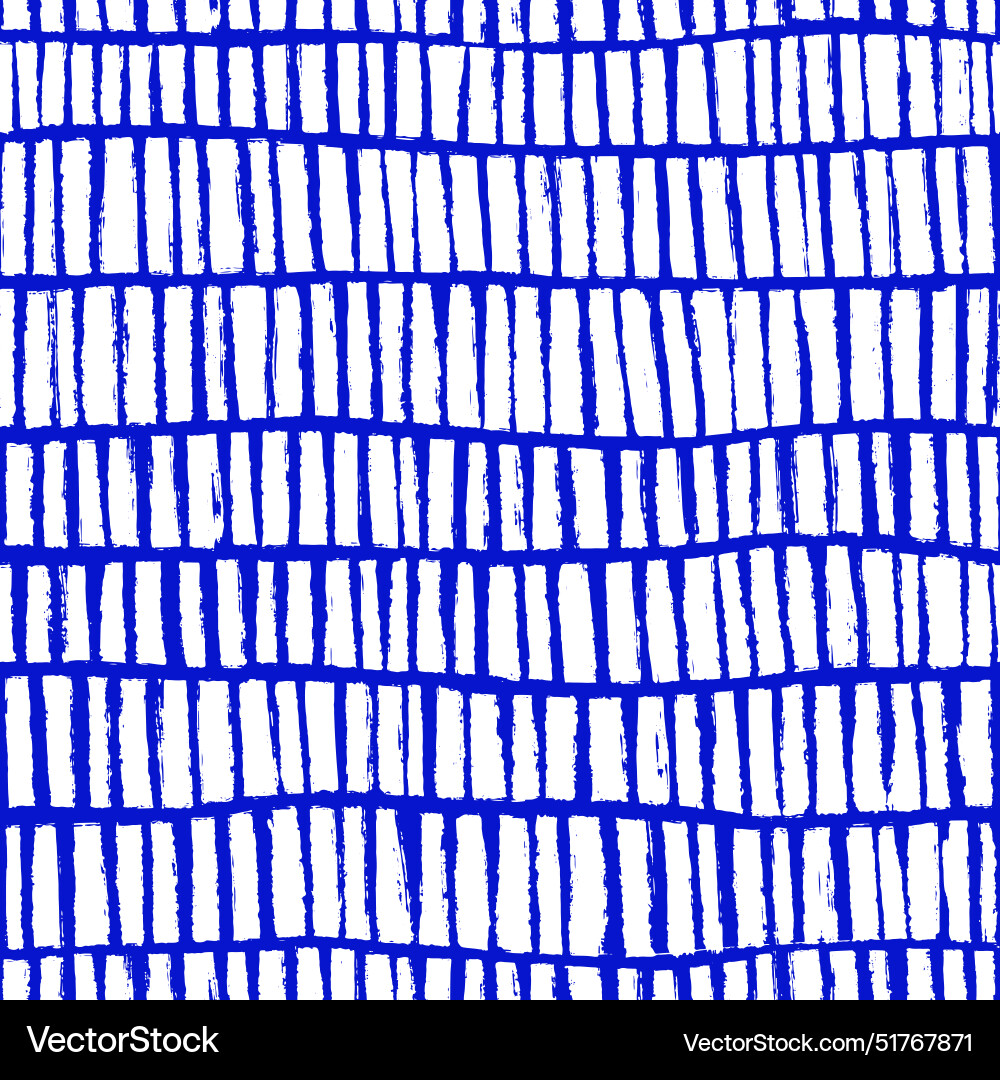 Naive blue playful boho seamless pattern Vector Image