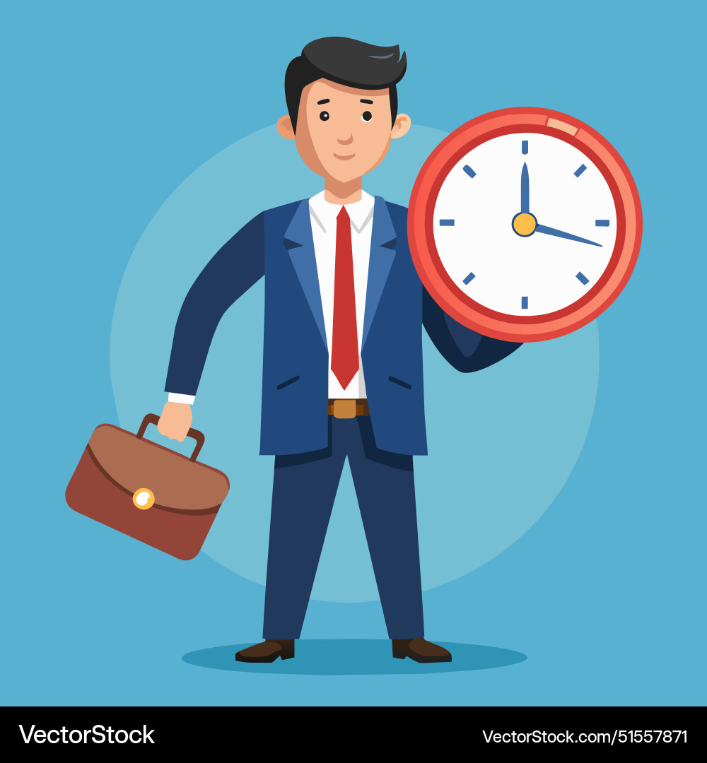 Punctuality being on time for appointment or Vector Image