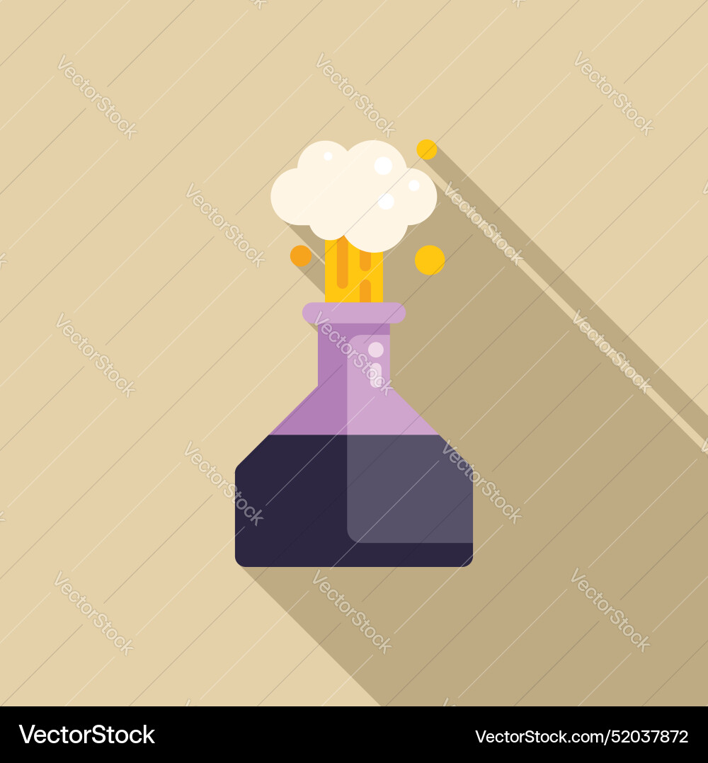 Chemical flask exploding with smoke coming out Vector Image